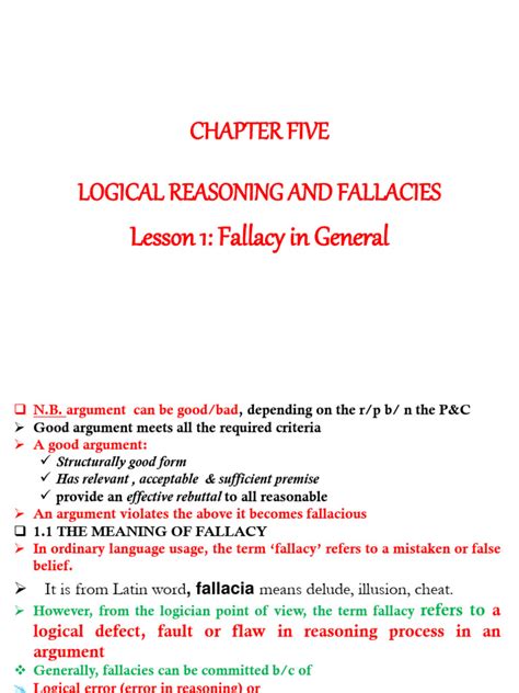 Chapter Five Edited Pdf Fallacy Argument