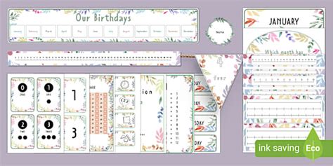 👉 Colourful Botanical Themed Maths Display Pack Twinkl