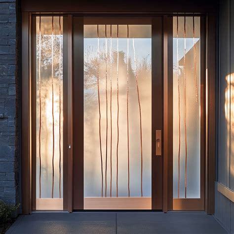Stunning Modern Glass Front Doors With Luxury Gold Leaf