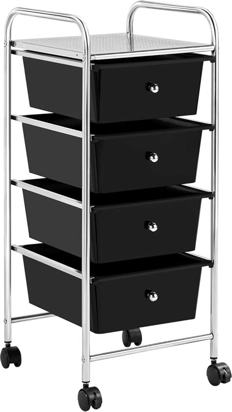 Yaheetech 4 Drawers Cart Rolling Plastic Storage Cart And