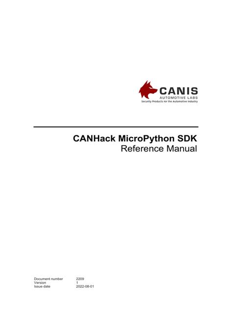 Canhack Micropython Sdk Reference Manual Pdf Microcontroller
