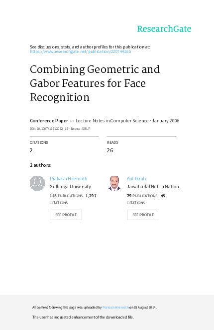 Pdf Fusing Facial Features For Face Recognition Huy Dang