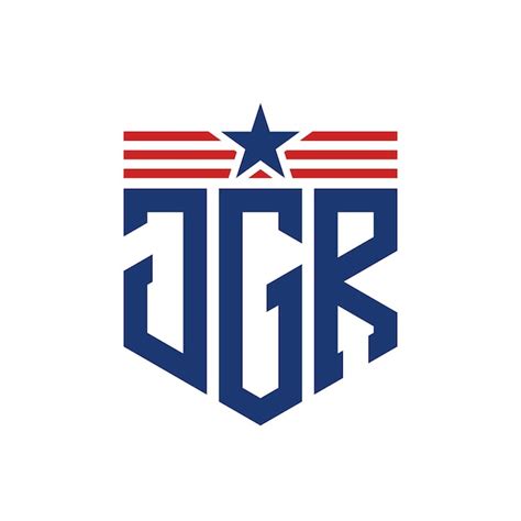 Premium Vector Patriotic Jgr Logo With Star And American Flag Straps Letter Jgr Logo With Usa Flag