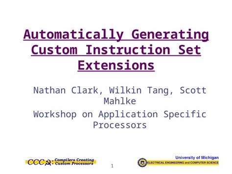Ppt Automatically Generating Custom Instruction Set Extensions Dokumentips