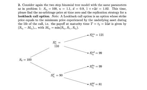 2 Consider Again The Two Step Binomial Tree Model