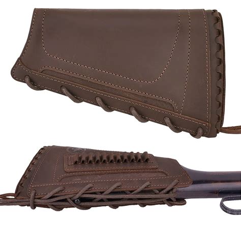 Shotgun Cheek Pad With Shell Holder Leather Gun Buttstock Cheek Rest