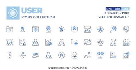 User Icons Collection Thin Line Icons Stock Vector Royalty Free 2499034237 Shutterstock