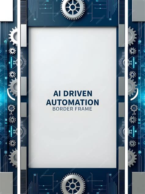 3d Ai Driven Automation Border Frame Concept As A Clean Border Frame With Gears And Digital