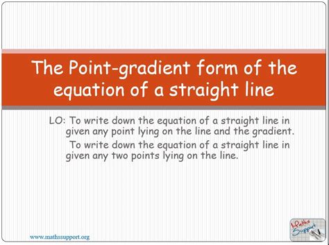 Maths Ibai 2 12 Equation Point Gradient Form