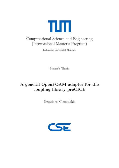 pdf a general openfoam adapter for the coupling library precice
