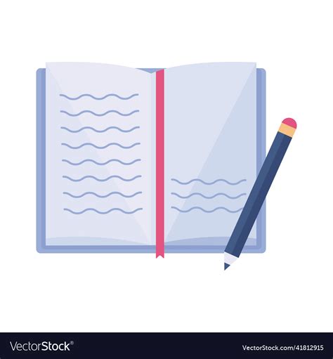 Notebook With Pencil Royalty Free Vector Image