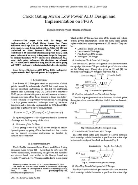 Low Power Alu Design On Fpga Pdf Field Programmable Gate Array Electronic Circuits