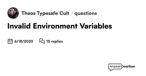 Invalid Environment Variables Theos Typesafe Cult