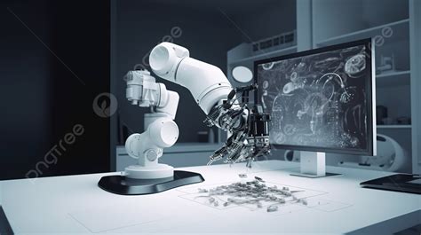 3d 렌더에서 현미경으로 작업하는 표시된 로봇을 모니터링합니다 실험실 기술자 실험실 과학자 연구실 배경 일러스트 및 사진 무료 다운로드 Pngtree