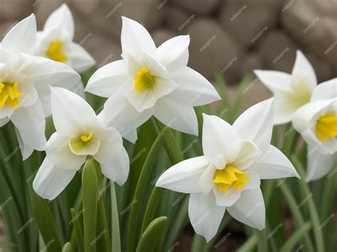 Premium Photo The Spring Cute White Daffodils