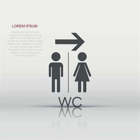 Vector WC Toilet Icon In Flat Style Men And Women Restroom Sign Illustration Pictogram WC