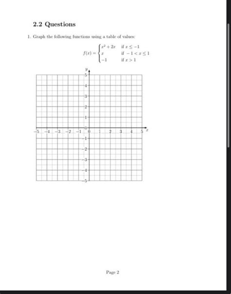 Solved 22 Questions 1 Graph The Following Functions Using