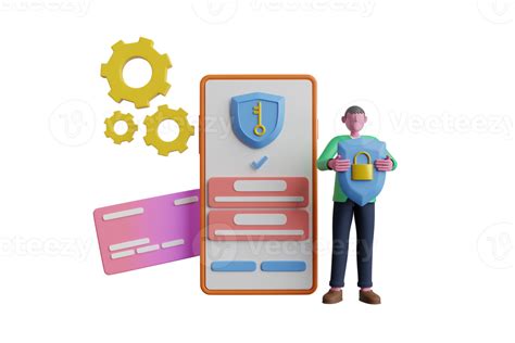 Mobile Security App On Smartphone Screen Data Security Protection Safety And Confidential Data