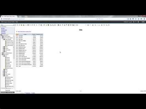 IBM Cognos Query Studio Training Filtering Charts Demo 3 4 Cresco International YouTube
