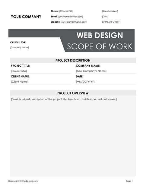 Electrical Scope Of Work Template Wordlayouts
