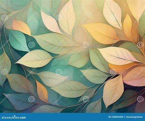 Abstract Background With Leaf Textures Layered Transparency Creating