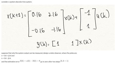 Solved Consider A System Discrete Time System X K Chegg Com
