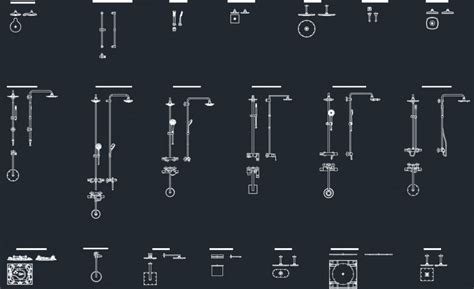 해바라기 샤워기 천장샤워기 캐드소스 Bathroomshowers Library Magnicad Cad Block