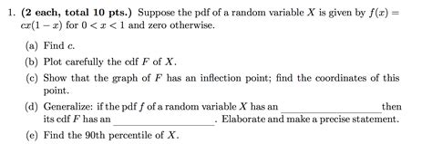 Solved Suppose The Pdf Of A Random Variable X Is Given By Chegg