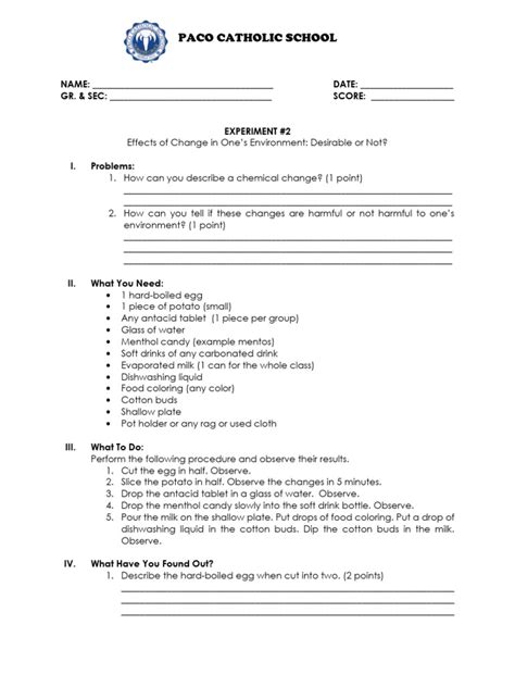 grade 4 experiment 2 pdf