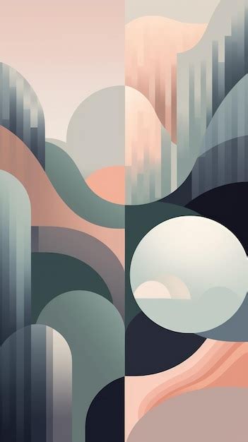 Premium Ai Image Abstract Composition Of Layered And Overlapping Shapes In A Soothing Palette