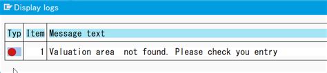 Valuation Area Not Found Message No C SAP Community