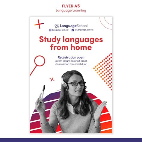 Free Psd Study Languages Flyer Template