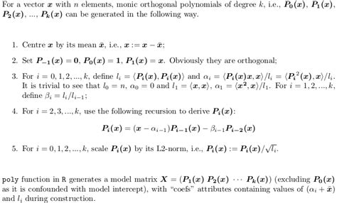 R How `poly` Generates Orthogonal Polynomials How To Understand