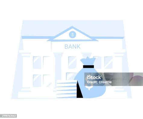 은행 부 투자 및 금융 보안을 상징하는 평면 벡터 그림에 돈 가방이 있는 은행 건물 흰색 배경에 고립되어 있습니다 0명에 대한 스톡 벡터 아트 및 기타 이미지 Istock