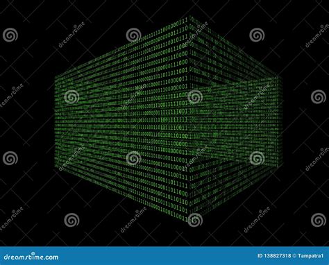 01 Or Binary Numbers Box On The Computer Screen On Monitor Matrix