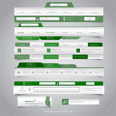 Premium Vector Web Design Navigation Set