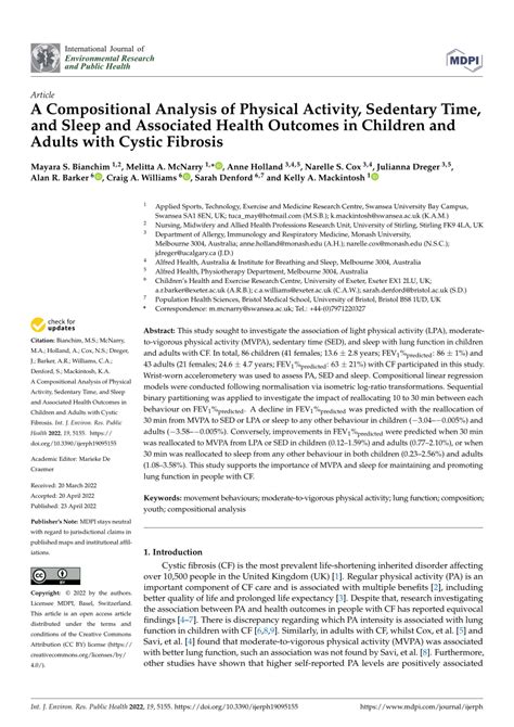 Pdf A Compositional Analysis Of Physical Activity Sedentary Time And Sleep And Associated