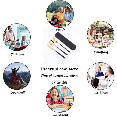 Комплект прибори от неръждаема стомана 3 части и кутия за съхранение нож лъжица вилица