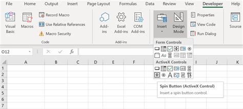 Spin Button Excel Vba Auto Vba