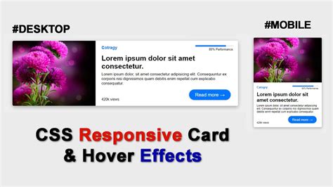 how to create responsive cards using html and css youtube