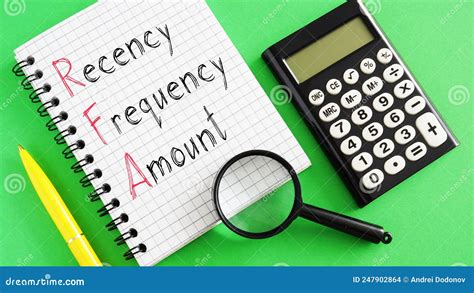Rfm Recency Frequency Monetary Value Written In A Note Stock Image