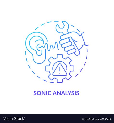 2d Gradient Thin Linear Icon Sonic Analysis Vector Image