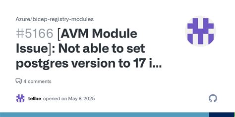 [avm module issue] not able to set postgres version to 17 in avm res db for postgre sql