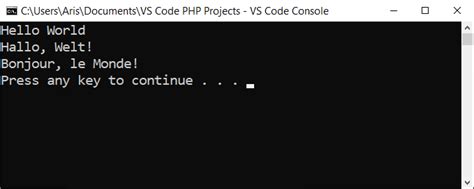 Visual Studio Code Writing And Executing A Php Script Aristides S