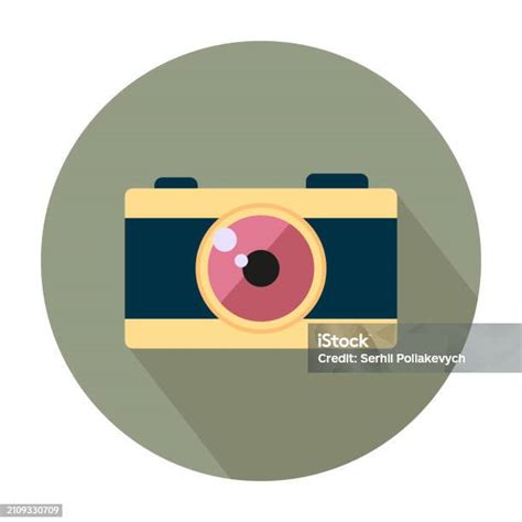 평면 디자인 카메라 아이콘입니다 사진 장비 그래픽입니다 단순화된 복고풍 카메라 그림입니다 예술적 캡처 장치 표현 벡터 일러스트 레이 션입니다 주당순이익 10 0명에 대한