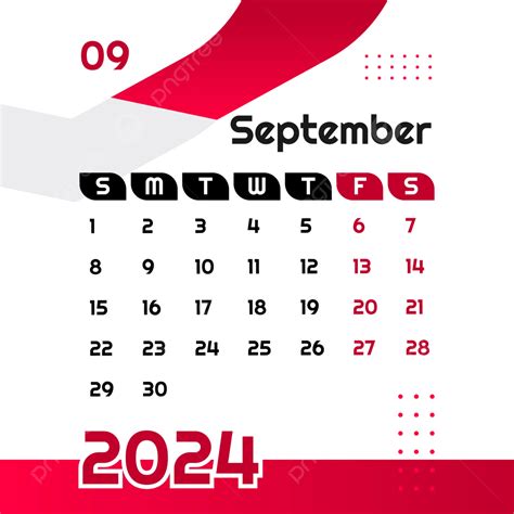 2024년 9월 달력 벡터 디자인 2024년 9월 2024년 9월 달력 달력 2024 Png 일러스트 및 벡터 에 대한 무료 다운로드 Pngtree