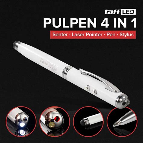 4 In 1 Senter Laser Pointer Pen Stylus Laser Pointer Presentasi