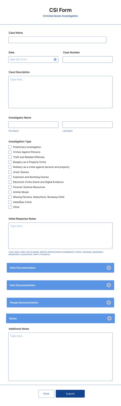 Csi Form Template Jotform