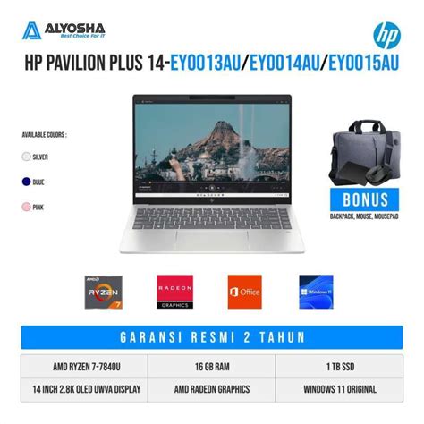 Jual Hp Pavilion Plus Ryzen U Gb Ssd Tb Oled W Ohs Silver Ey Au Ey Au