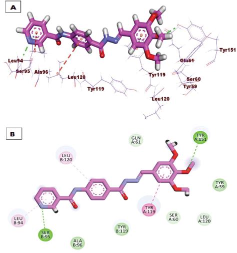 A 3d Binding Mode Of Compound 7 Against Tnf A Protein B 2d Binding Download Scientific